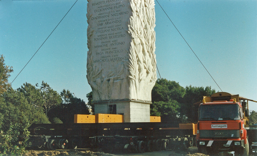 Moving the Kindu war memorial | Pellegrini Meccanica S.p.A.